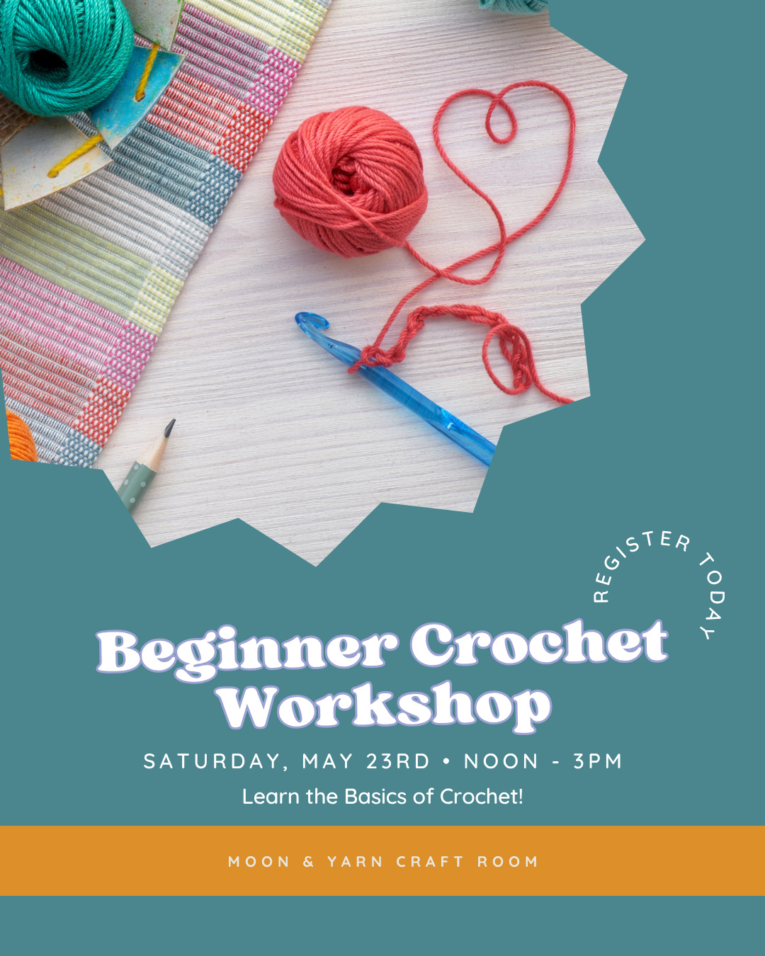 Beginner Crochet Workshop - Moon & Yarn